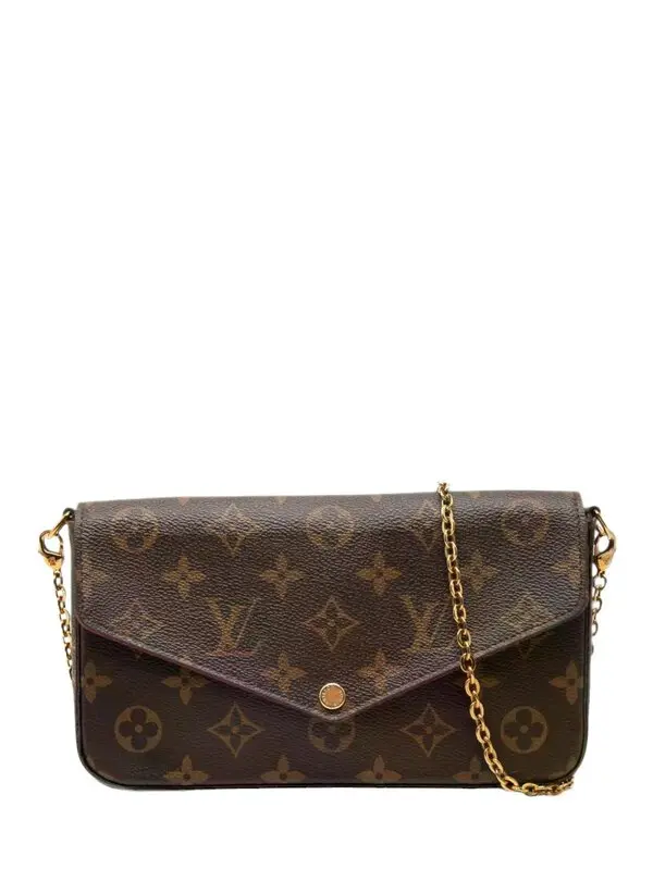LOUIS VUITTON Monogram Pochette Felicie Crossbody Bag - Brown