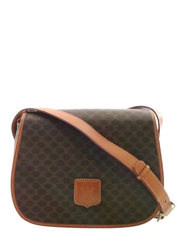 Celine Macadam Pattern Shoulder Bag - Brown