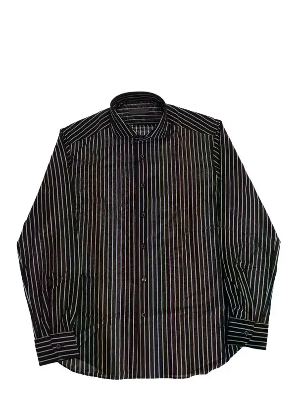 Corneliani Striped French-collar Shirt - Brown