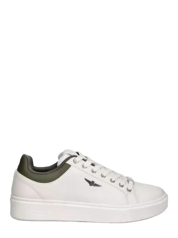 AERONAUTICA MILITARE Logo Plaque Lace-up Sneakers - White