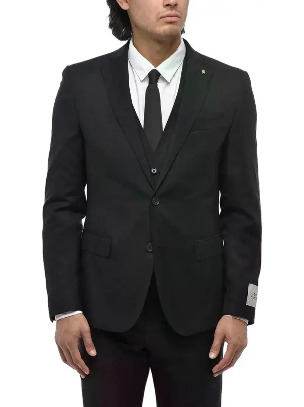 Corneliani Single-breasted Three-piece Suit - Black