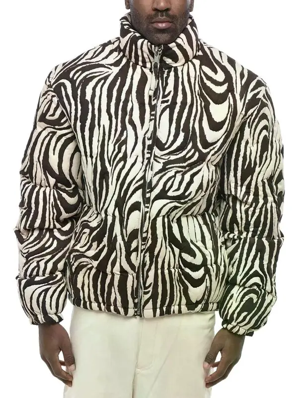 ERL Quilted Animal-print Padded Jacket - Brown