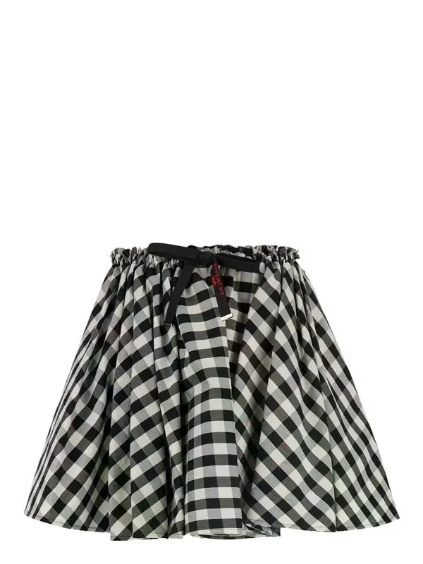 Givenchy Mini Pleated Skirt In Checked Cotton - White