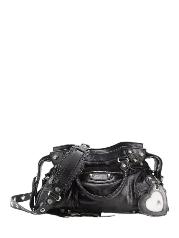 Balenciaga Neo Cagole City Bag Leather Medium Shoulder Bag - Black
