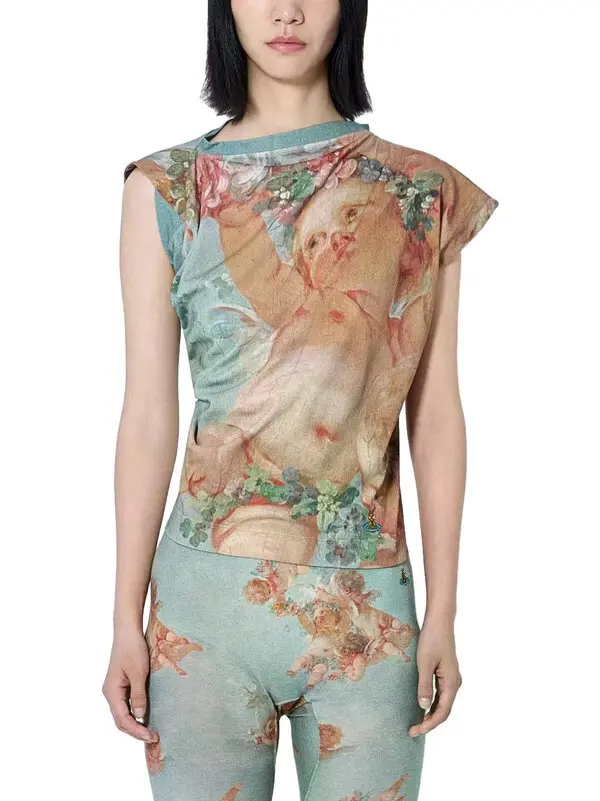VIVIENNE WESTWOOD Hebo Top With Cherub Print - Blue