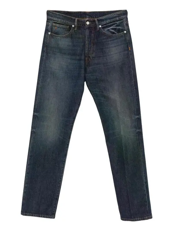 NINE:INTHE:MORNING Nathan Faded-effect Straight-leg Jeans - Blue
