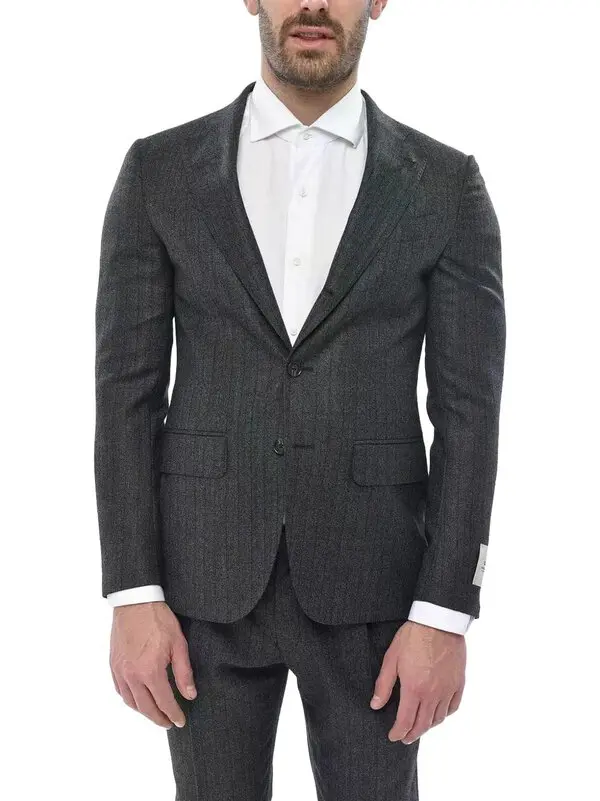 Corneliani Virgin Wool Herringbone Suit - Grey