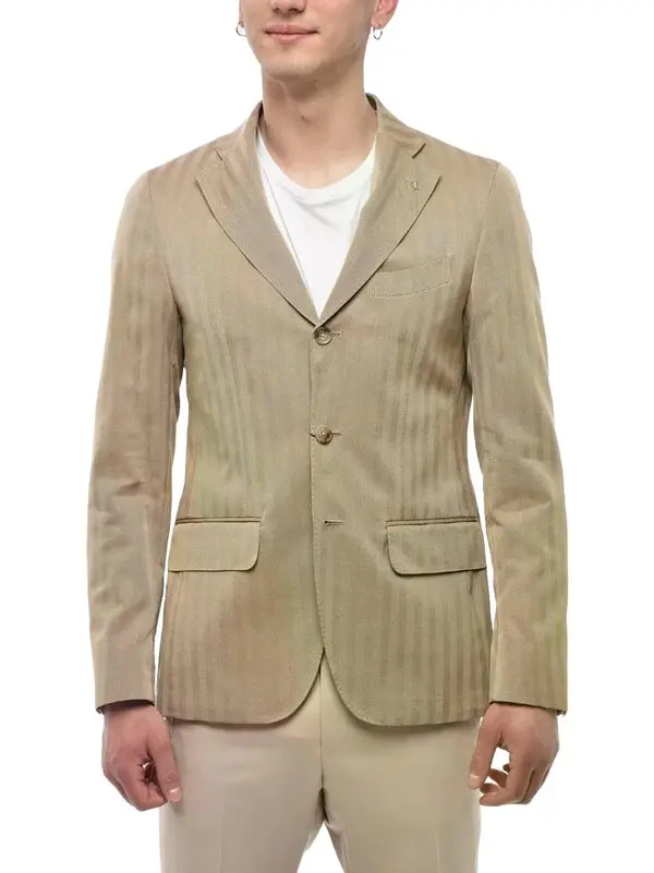 Corneliani Herringbone Cotton Blazer - Neutrals