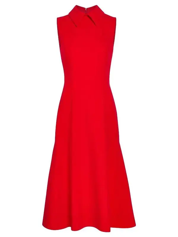 EMILIA WICKSTEAD Leontine Flat Midi Dress - Red