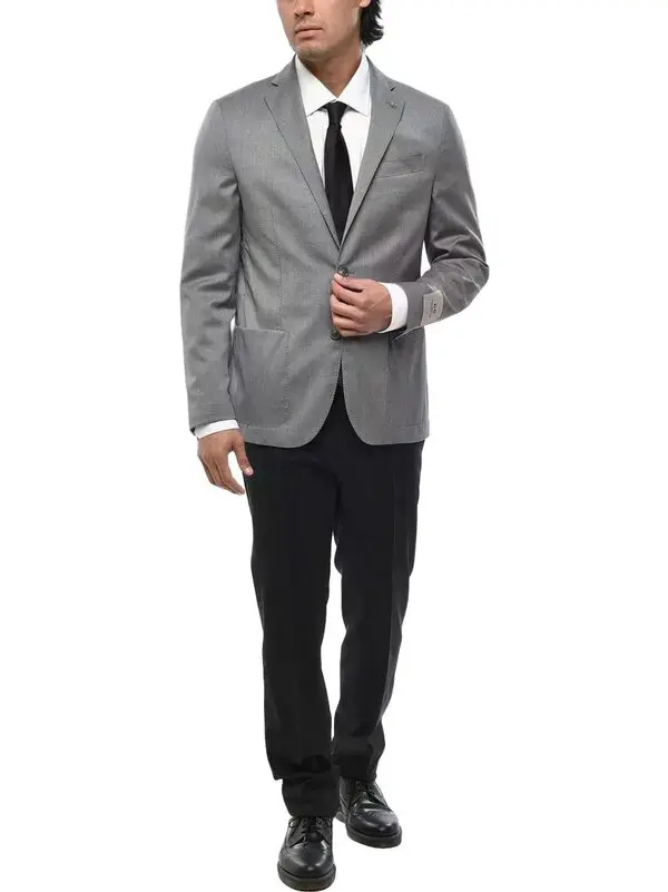 Corneliani Single-breasted Patch-pocket Blazer - Grey