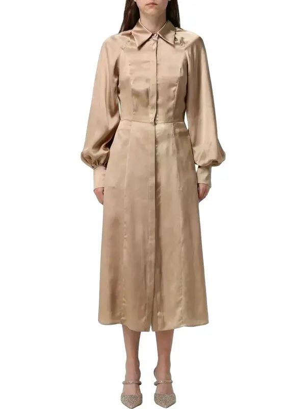 CRIDA MILANO Windosr Satin Midi Dress - Neutrals