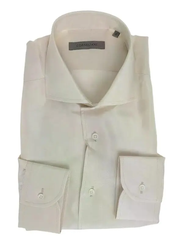 Corneliani Silk French-collar Shirt - Neutrals