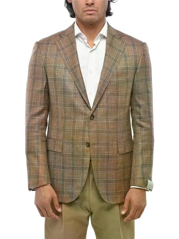 Corneliani Academy Check-pattern Blazer - Brown
