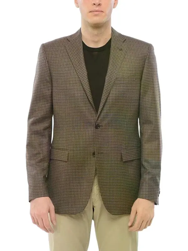 Corneliani Checked Wool Blazer - Brown