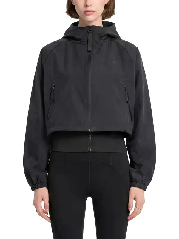 Adidas By Stella McCartney Logo Motif Cropped Track Top - Black