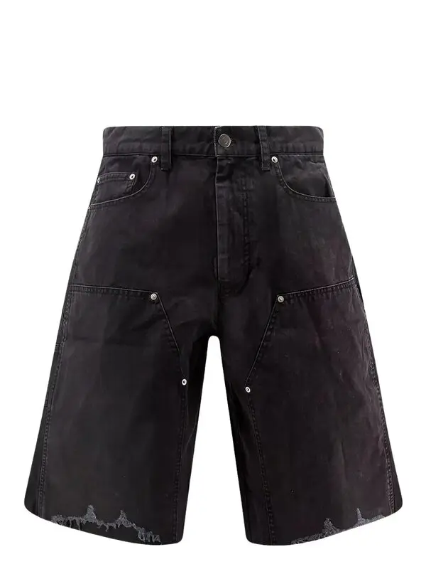TONYWACK Distressed Effect Panelled Shorts - Black