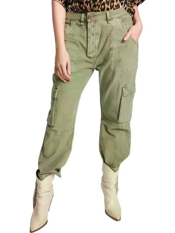 ONETEASPOON Boyfriend Fit Cargo Trousers - Green