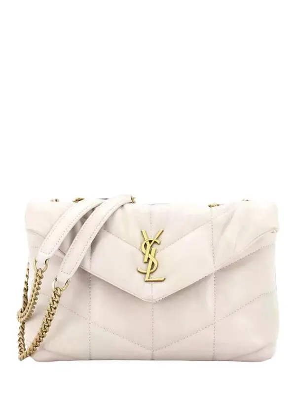 Saint Laurent Loulou Puffer Shoulder Bag Quilted Leather Mini Crossbody Bag - Neutrals
