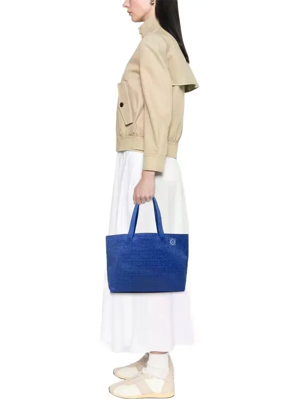 Loewe Anagram Embossed Leather Tote - Blue