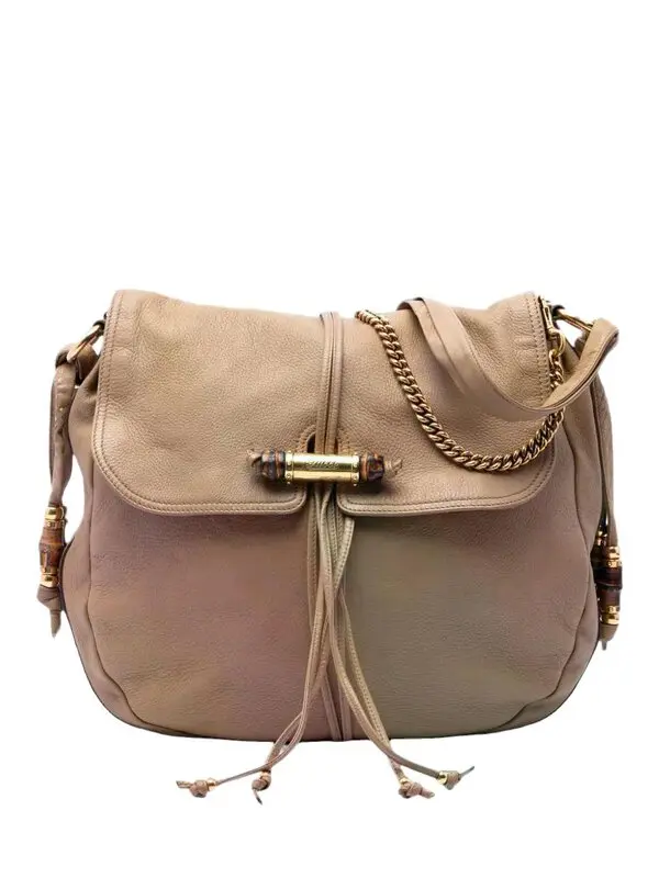 Gucci 2016-2026 Large Pebbled Calfskin Jungle Satchel - Neutrals