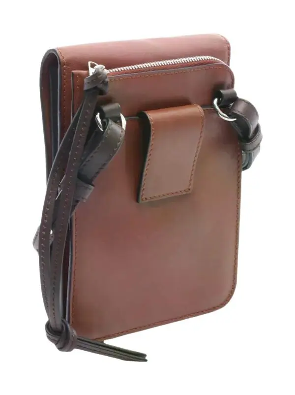 Loewe Bicolor Leather Anagram Gusset Flat Crossbody Bag - Brown
