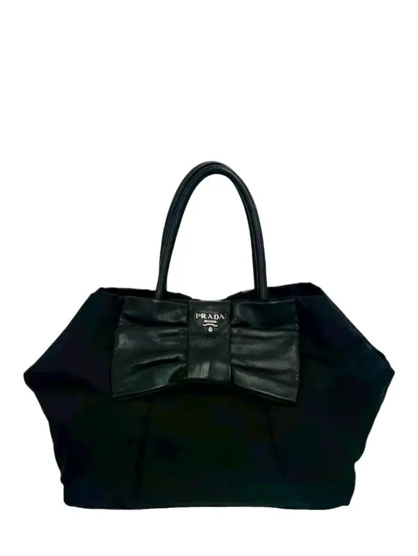 Prada 2013-2026 Tessuto Bow Handbag - Black