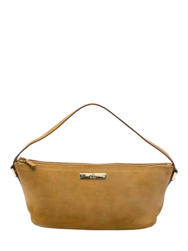 Gucci Suede Boat Shoulder Bag - Brown