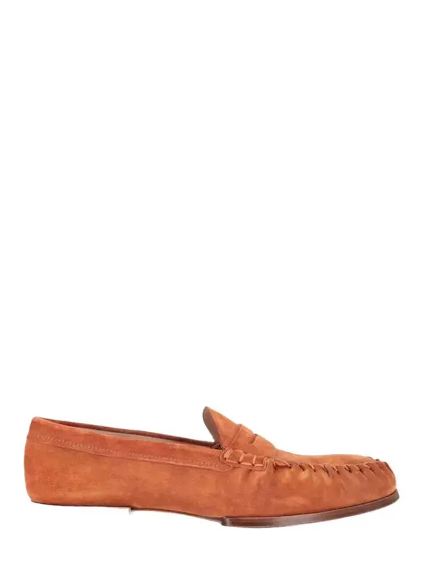TOD'S Whipstitch Detail Loafers - Orange