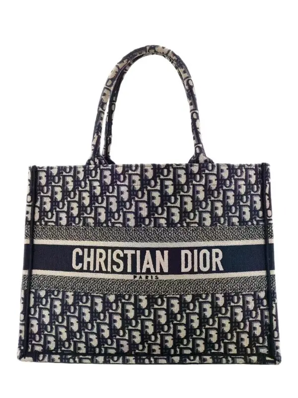 Dior Book Oblique Canvas Medium Tote Bag - Blue