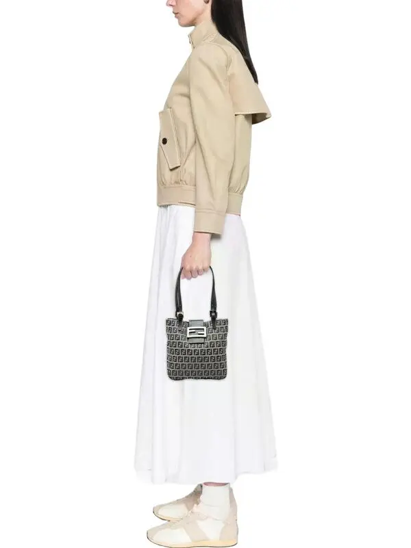 Fendi Zucchino Canvas Shoulder Bag - Grey