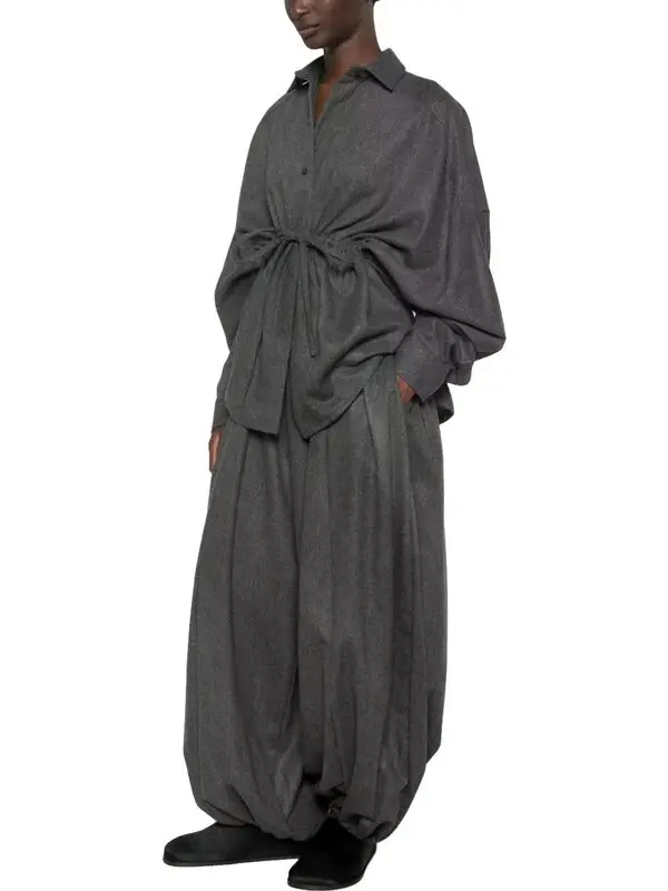 THELATEST Pleated Balloon-hem Wide-leg Pants - Grey