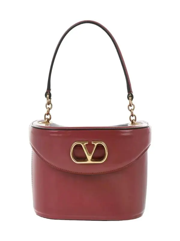 Valentino Garavani Vlogo Signature Leather Tote Bag - Red