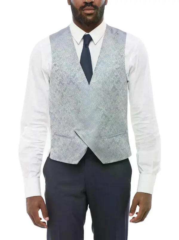 Corneliani Double-breasted Embroidered Waistcoat - Blue