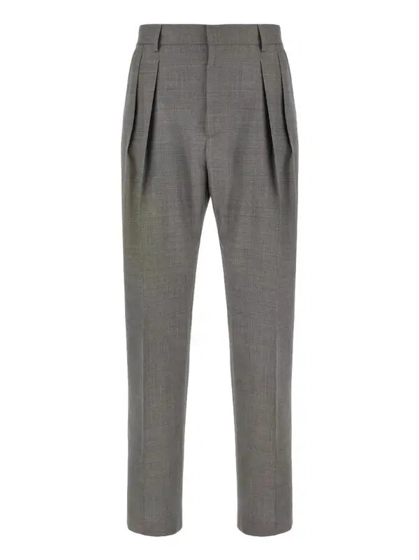 Paul Smith Superfine Merino Wool Pleated Trousers - Grey