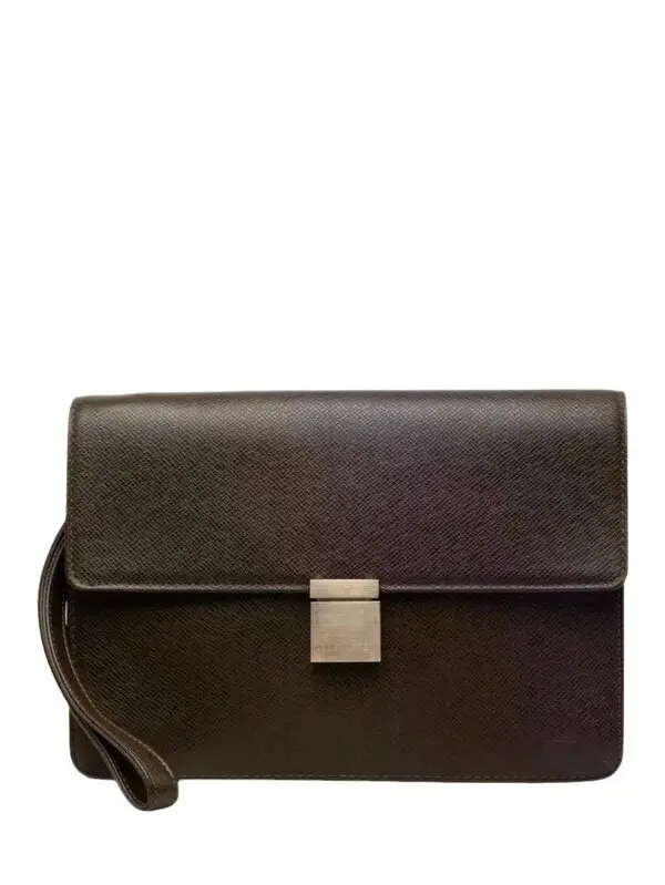 LOUIS VUITTON Taiga Selenga Clutch Bag - Brown