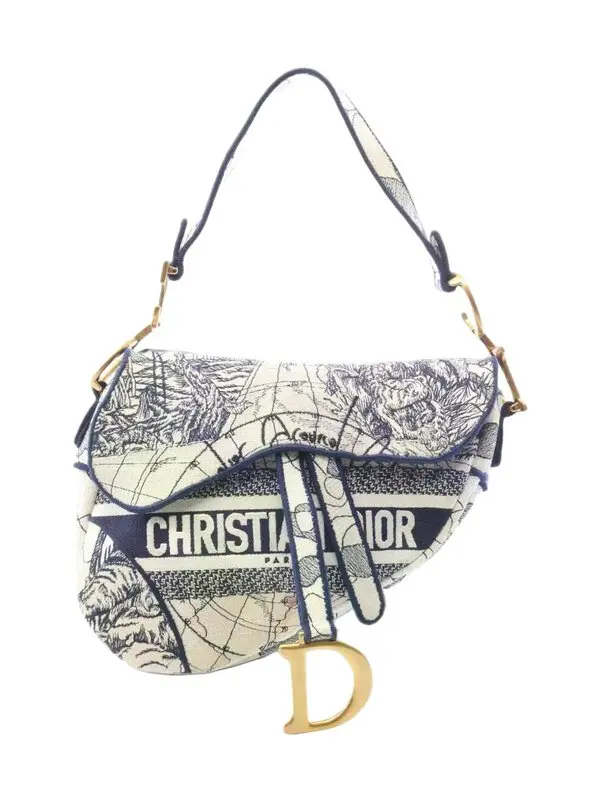 Dior Saddle Toile De Jouy Shoulder Bag - Neutrals