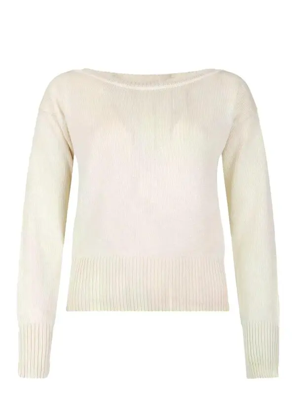 Max Mara Boat Neck Long Sleeve Sweater - Neutrals