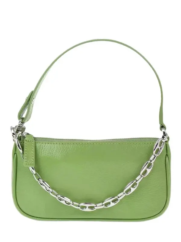 By Far Rachel Chain-link Leather Mini Bag - Green