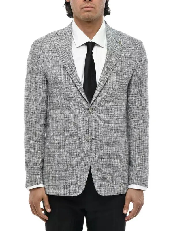 Corneliani Single-breasted Tweed Blazer - Blue