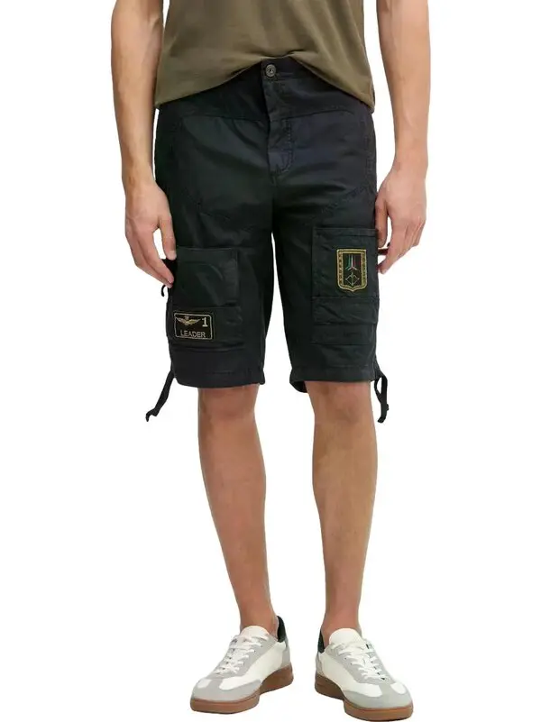 AERONAUTICA MILITARE Cargo Shorts With Logo Patch - Blue