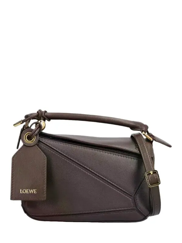 Loewe Mini Featherlight Puzzle Bag In Nappa Lambskin - Brown