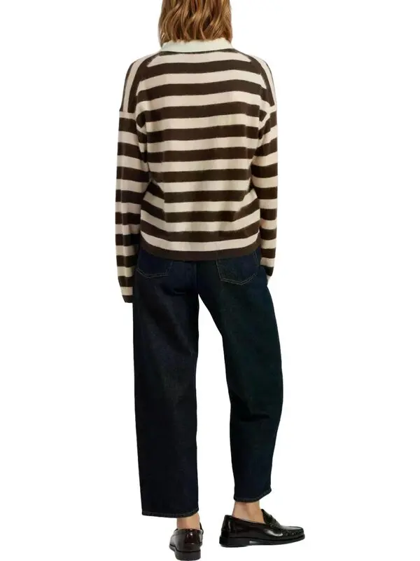 Chinti & Parker Striped Merino-wool Sweater - Brown