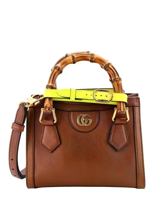 Gucci Diana Nm Bamboo Handle Tote Leather Mini Crossbody Bag - Brown