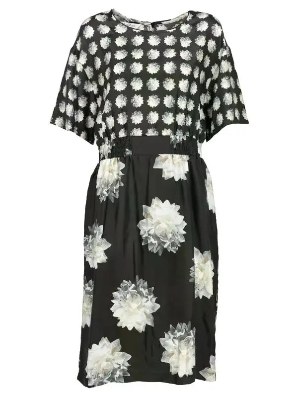 Max Mara Floral Print Maxi Dress - Black