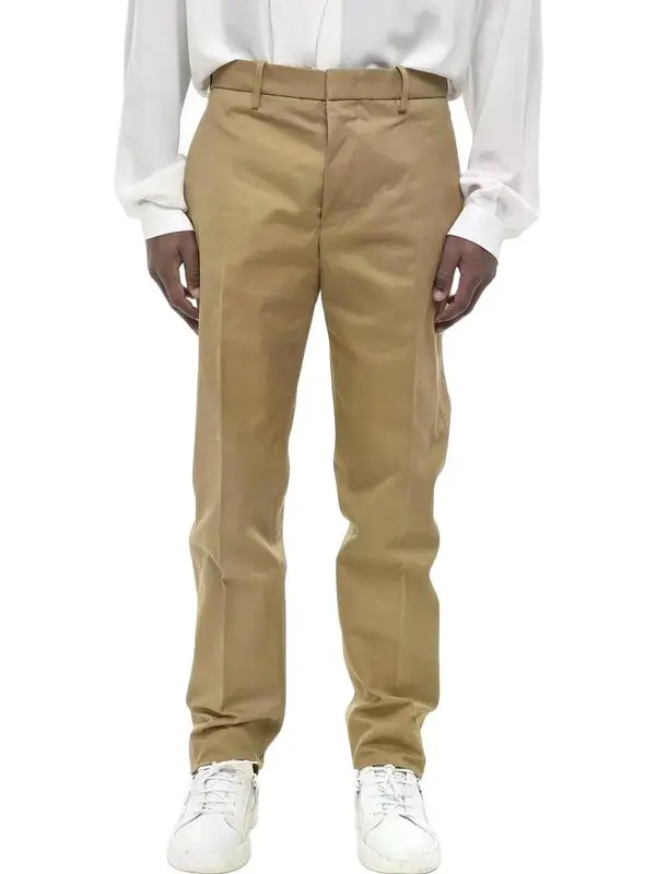 JIL SANDER Flat-front Cotton-twill Trousers - Neutrals