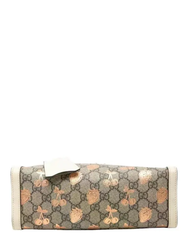 Gucci Small Gg Supreme Berry Padlock Tote Bag - Neutrals