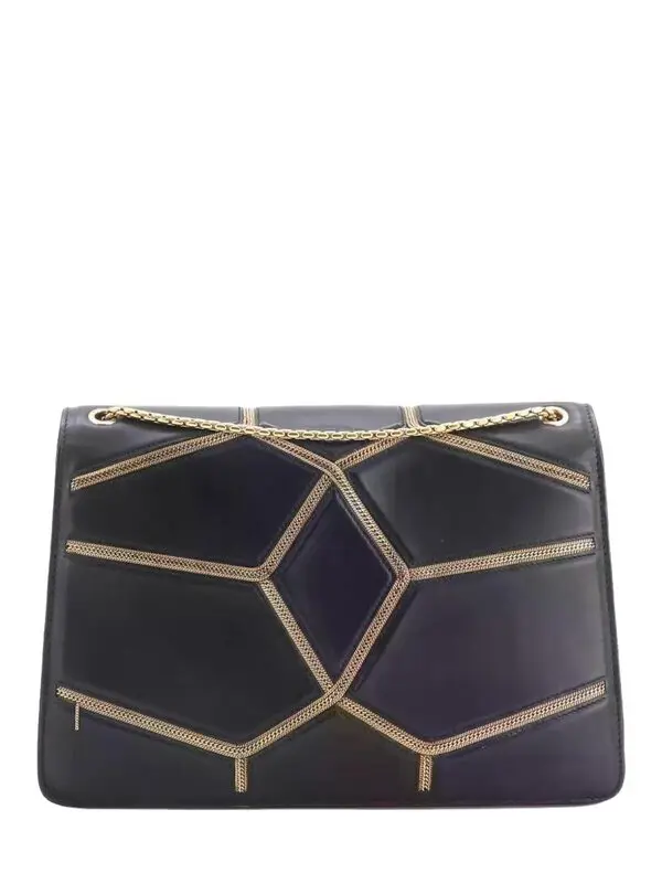 BVLGARI Glam Rebel Serpenti Forever Chain Embellished Quilted Leather Medium Shoulder Bag - Black