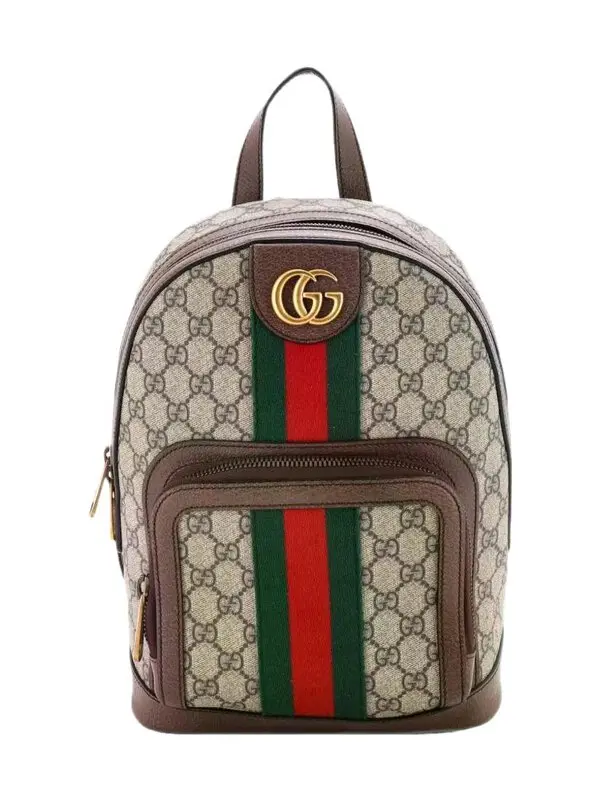 Gucci Ophidia Gg Coated Canvas And Leather Backpack - Brown