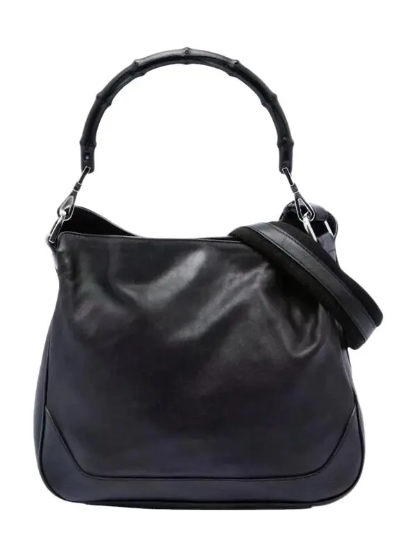Gucci Leather Bamboo Satchel - Black