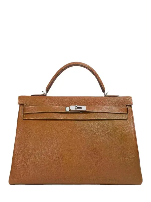 Hermès 40 Kelly Leather Tote Bag - Brown